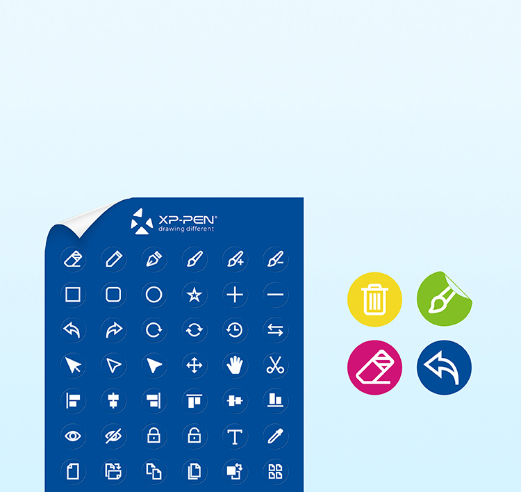 Shortcut Keys Sticker (Pack of 8) | XP-Pen Philippines Official Store